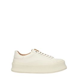 Jil Sander Wei&szlig;e Stoff-Plattform-Sneaker