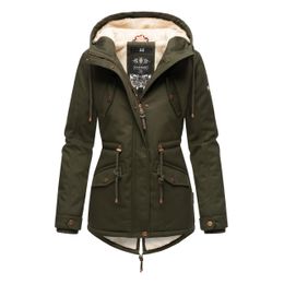 Marikoo Damen Winterjacke Manolya mit Teddyfellfutter & Baumwoll-Obermaterial