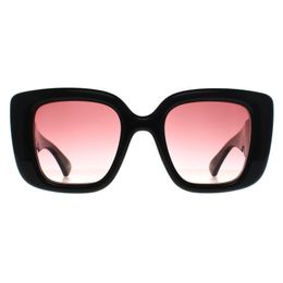 Gucci Square Womens Gl&auml;nzend Schwarz Rot Farbverlauf GG1975S