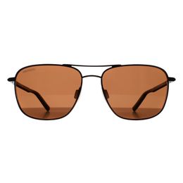 Serengeti Aviator Herren Gl&auml;nzend Gunmetal Mineral Polarisiert Fahrer Braun Spello