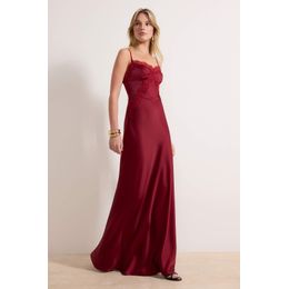 Lila, flaches, &auml;rmelloses Maxikleid f&uuml;r Damen, ideal f&uuml;r Abschlussfeiern, Abiball und Abendveranstaltungen