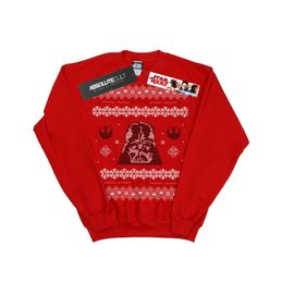 Star Wars Mens Christmas Darth Vader Fair Isle Sweatshirt (Rouge)