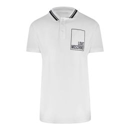 Moschino Box Logo Wei&szlig;es Polohemd