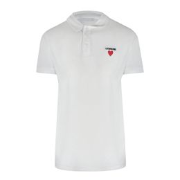 Wei&szlig;es Poloshirt Mit Moschino-herzlogo