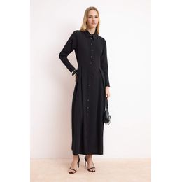 Langes, flaches Maxikleid f&uuml;r Damen, l&auml;ssig/alltagstauglich, A-Linien-Schnitt, Hijab-Stil