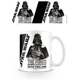 Star Wars - Kaffeebecher "The Force Is Strong" (Wei&szlig;/Schwarz)