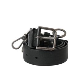 Dolce & Gabbana Dolce & Gabbana G&uuml;rtel aus schwarzem Kalbleder mit silberner Metallschnalle