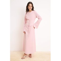Rosa, flaches, langes, schickes/abendliches A-Linien-Kleid f&uuml;r Damen