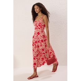 Damen-Midikleid mit Blumenmuster, locker und alltagstauglich