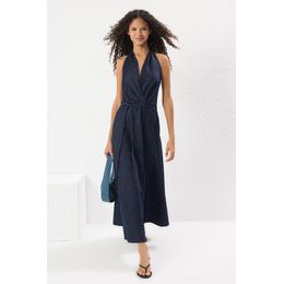 Damen-Maxikleid in Marineblau, gerader Schnitt, &auml;rmellos, l&auml;ssig/alltagstauglich