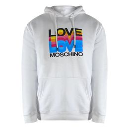 Love Moschino Multi Logo Wei&szlig;er Hoodie