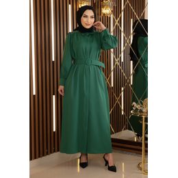 Stein Detailed Mit G&uuml;rtel Kleid Smaragdgr&uuml;n