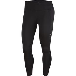 Nike - Fast Crop - 7/8-laufleggings In Mittlerer L&auml;nge In Schwarz