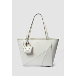LA FIERA Leder Tote Bag in Cremewei&szlig;