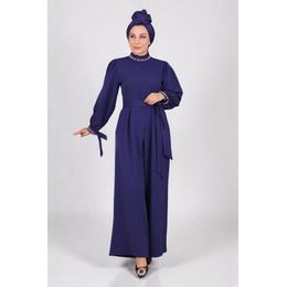 Perlen Detailed Jumpsuit-Kleid Indigo