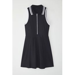 Damen Marineblau Gestreiftes &Auml;rmelloses Mini Sportkleid