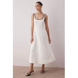&Auml;rmelloses, gerades Midi-Kleid f&uuml;r Damen, l&auml;ssig/alltagstauglich