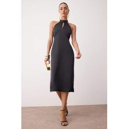 Damen Unifarbenes &auml;rmelloses Midi-Cocktailkleid