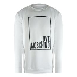 Love Moschino Box Logo Wei&szlig;es Sweatshirt