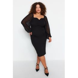 Elegante, figurbetonte Midi-Kleider von Curve f&uuml;r Damen in Unifarben und &Uuml;bergr&ouml;&szlig;en
