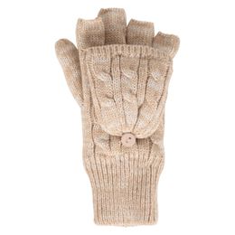 Mountain Warehouse - Damen Fingerlose Handschuhe, Kunstfell gef&uuml;ttert (Beige)