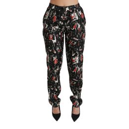 Dolce & Gabbana Bedruckte Seidenhose mit Musikdesign