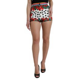 Dolce & Gabbana Hochtaillierte Blumen-Punktemuster-Shorts