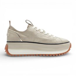Tamaris Damen-Plateau-Sneaker, beige, zum Schn&uuml;ren