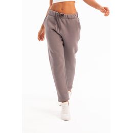 Graue Damen-Jogginghose mit l&auml;ssiger Passform, hohem Bund und Polarfleece-Futter &ndash; Echo