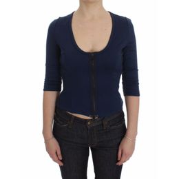 Exte Zip-up Bluse mit drei Viertel&auml;rmeln