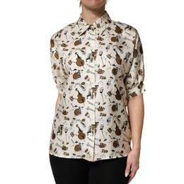 Dolce & Gabbana Bedrucktes Seiden-Polo-Top
