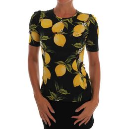 Dolce & Gabbana Zitronenmuster Seidentop Tsh1451