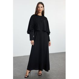 Langes, gerades, elegantes und figurbetontes Hijab-Abendkleid f&uuml;r Damen