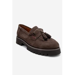 Poen Leder Quaste Loafer Damen