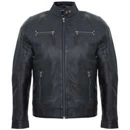 Biker-Rennjacke aus Leder mit Rei&szlig;verschluss