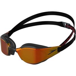 Speedo - "Fastskin Hyper Elite" Schwimmbrille f&uuml;r Herren/Damen Unisex (Schwarz/Oxidgrau/Feuerrot)