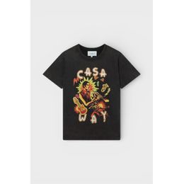 Casablanca Musik F&uuml;r Das Volk Bedrucktes T-Shirt Verblasstes Schwarz