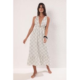 Gestreiftes, &auml;rmelloses Maxikleid f&uuml;r Damen, Oversize-Strandkleid