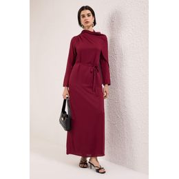 Burgunderrotes, gerades, langes, elegantes/normales, dezentes Abendkleid f&uuml;r Damen