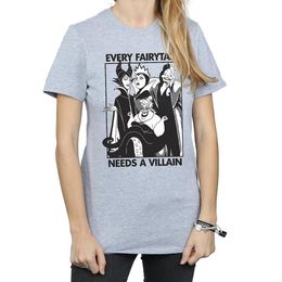 Disney - "Every Fairy Tale Needs A Villain" T-Shirt f&uuml;r Damen (Grau)