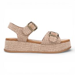 Blowfish Malibu Damen-Beige Kunstleder-Plattformsandalen &ndash; Magisch