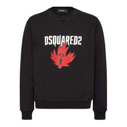 Dsquared2 Horror Maple Leaf Cool Fit Schwarzes Sweatshirt