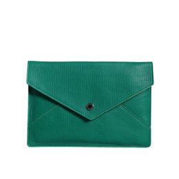 Dolce & Gabbana Umschlag-Clutch Leder Gr&uuml;n