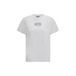 Ganni Wei&szlig;es Baumwoll-T-Shirt
