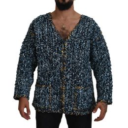 Dolce & Gabbana Strickjacke mit goldener Paspel, l&auml;ssige Passform