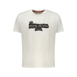 Pepe Jeans Wei&szlig;es Baumwoll Herren T-Shirt