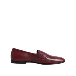 Dolce & Gabbana Dolce & Gabbana Bordeaux Kalbsleder Formelle Slipper Schuhe