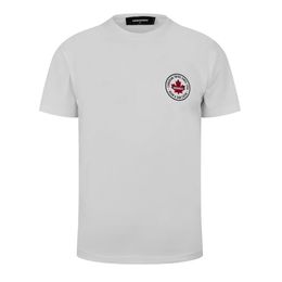 Dsquared2 Wei&szlig;es T-shirt Mit Kleinem Ahorn-logo