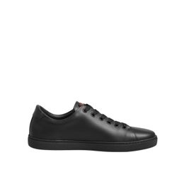 Dolce & Gabbana Dolce & Gabbana Schwarze Leder Kristallherz Sneakers Schuhe
