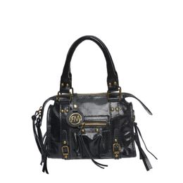 Roberta M Schwarz Rindsledertasche